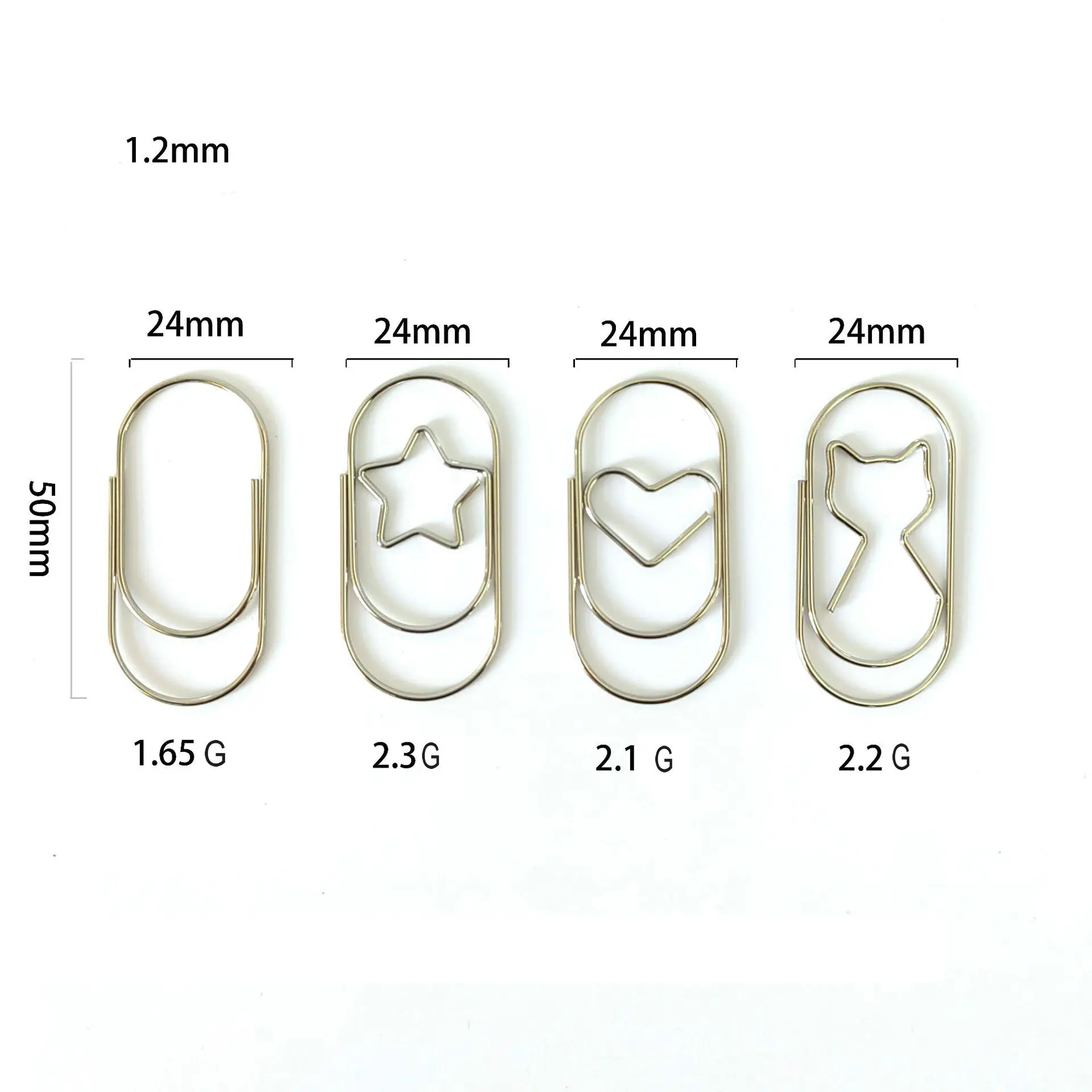 Cute Mini Small Heart Paper Clips Paperclips Smooth Finish Wide Clips ...