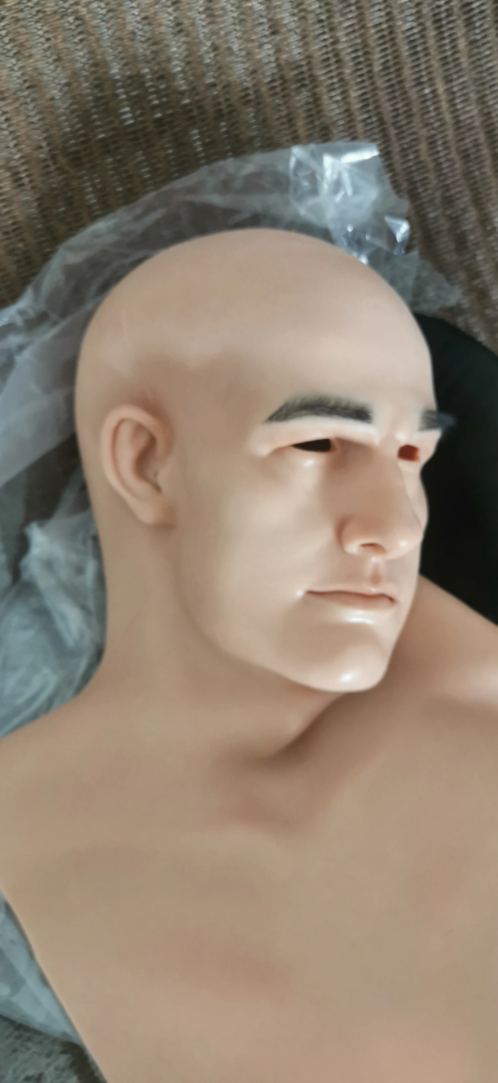 Realistic Fancy Dress Headgear Halloween Handsome Young Man Silicone ...