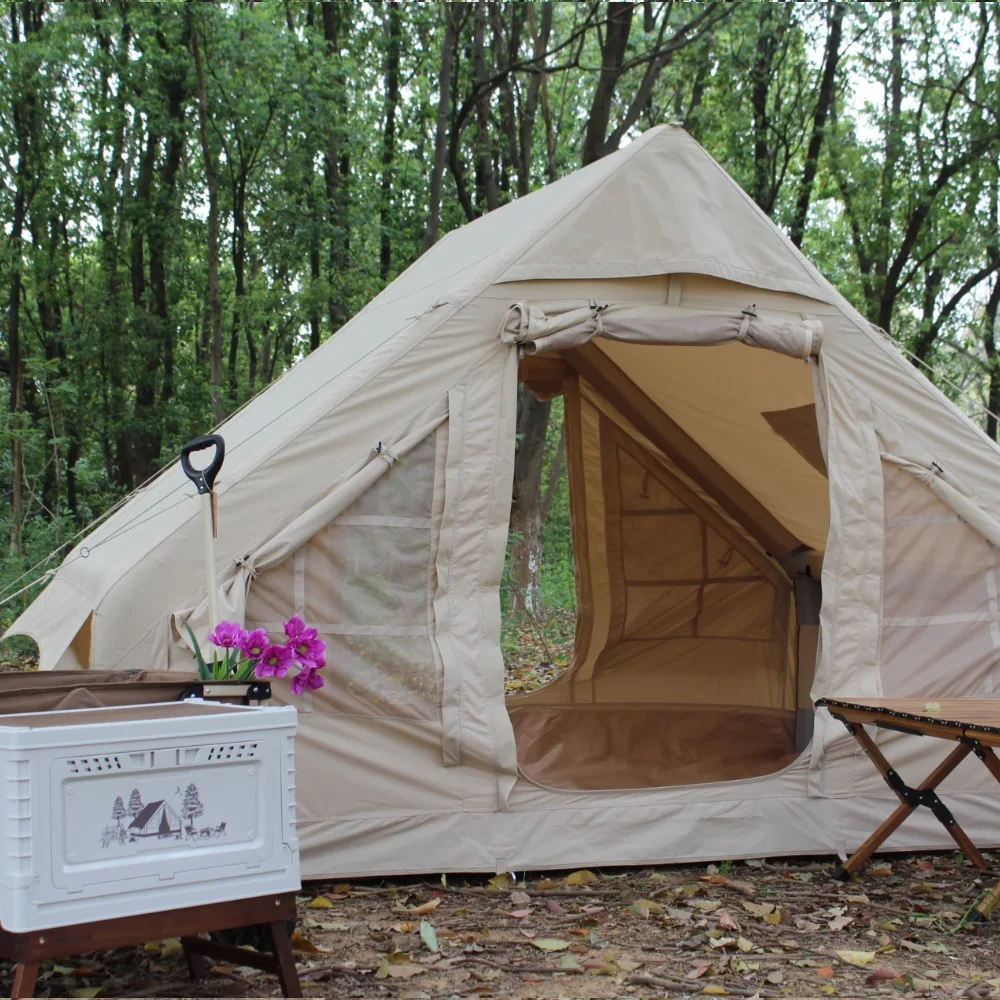 Luxury Outdoor Camping Inflatable Tent Hut Cabin 5-6 Person Windproof ...