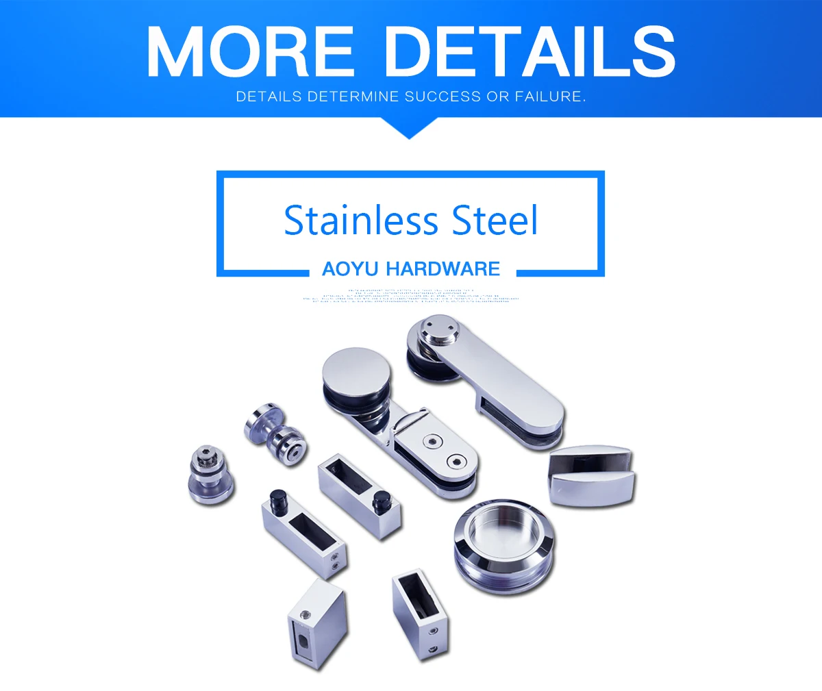 Frameless Adjustable Sliding Shower Glass Door Hardware Patch Fittings ...