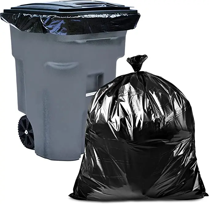 55 95 100 Gallon Large Black Trash Bags - Heavy Duty 3 Mil