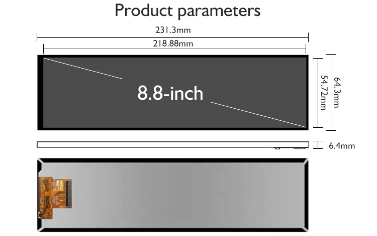Factory Supply 8.8inch Stretched Bar Lcd Panel 1920x480 Resolution Ips ...