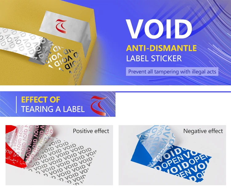 Custom Logo Warranty Anti-Fake Label Printing Security Seal Reminder ...