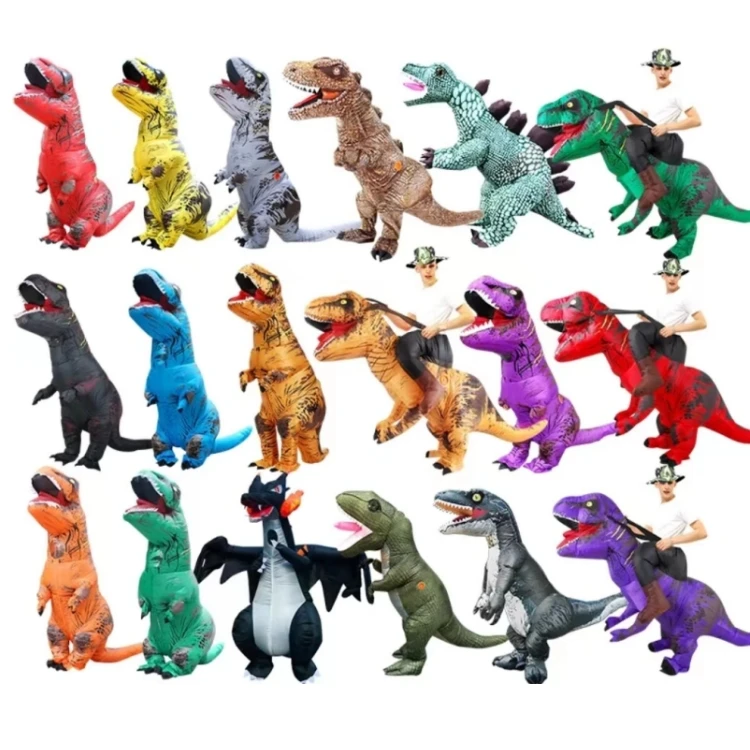 Adult Inflatable T-rex Dinosaur Costume Fancy Dino Inflatable Suit ...