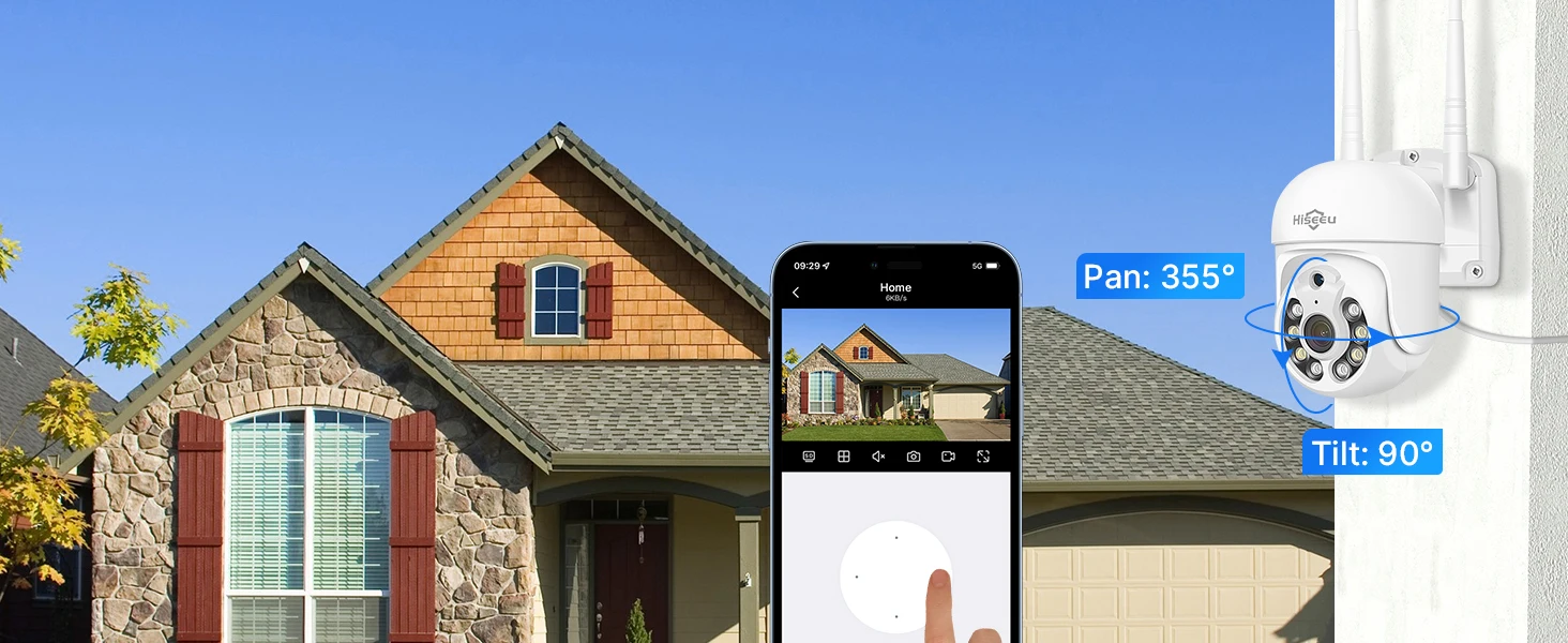 Hiseeu 5MP Wifi Security Camera System with PTZ & Night Vision, OEM