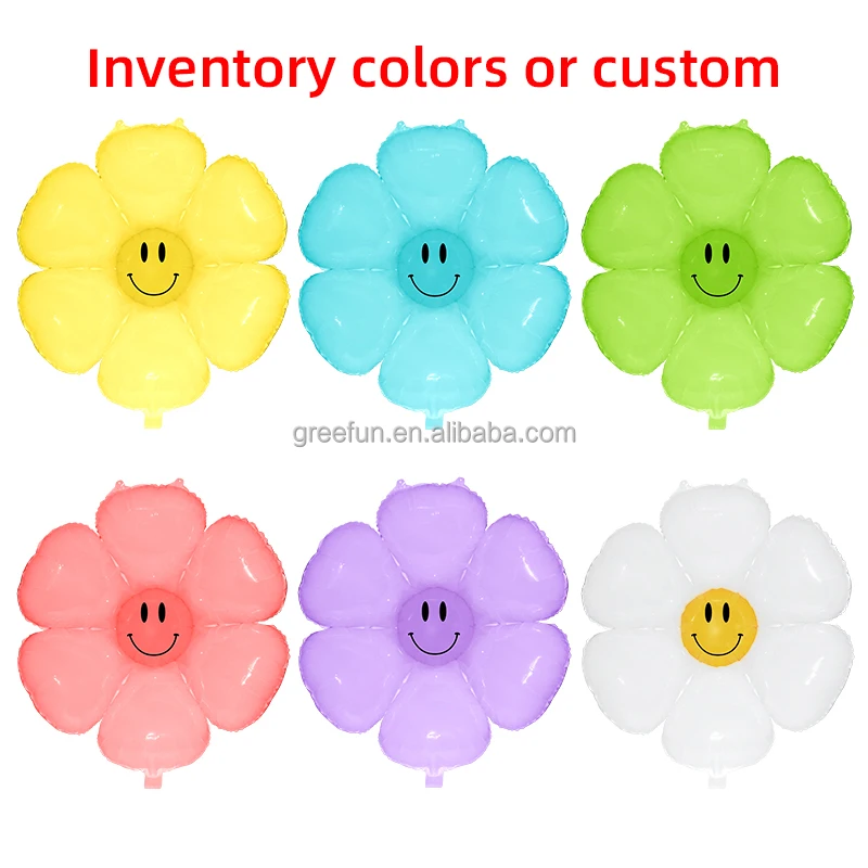 Flower Balloon Bouquet Accessories Daisy Balloon Garland Halloween Foil ...