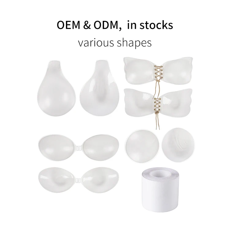 Transparent Wing Shape Gather One Piece Invisible Silicone Strapless ...