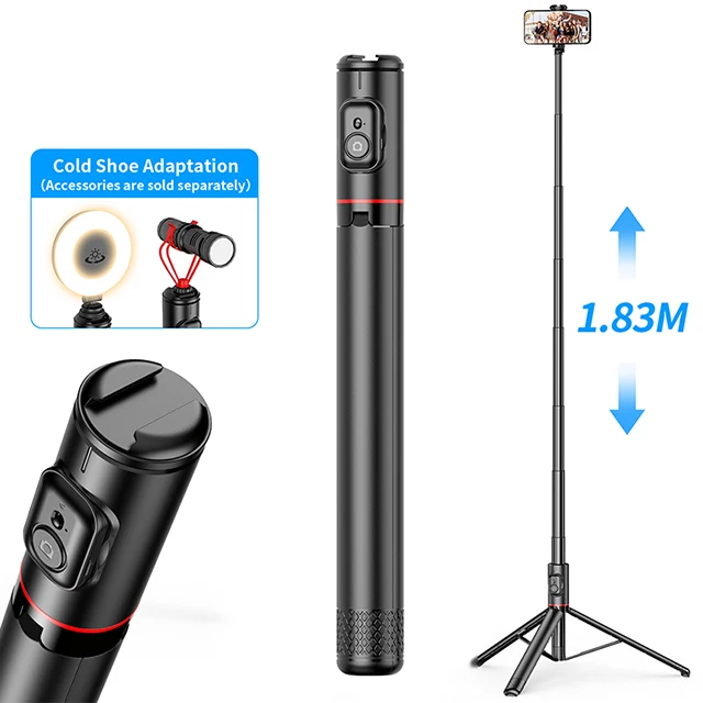 CYKE 1.83m aluminum alloy ultra-long rod integrated hidden design ...