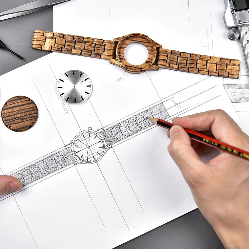 DODO DEER Handmade Wood Men Watch - Designer Quartz Wristwatch
