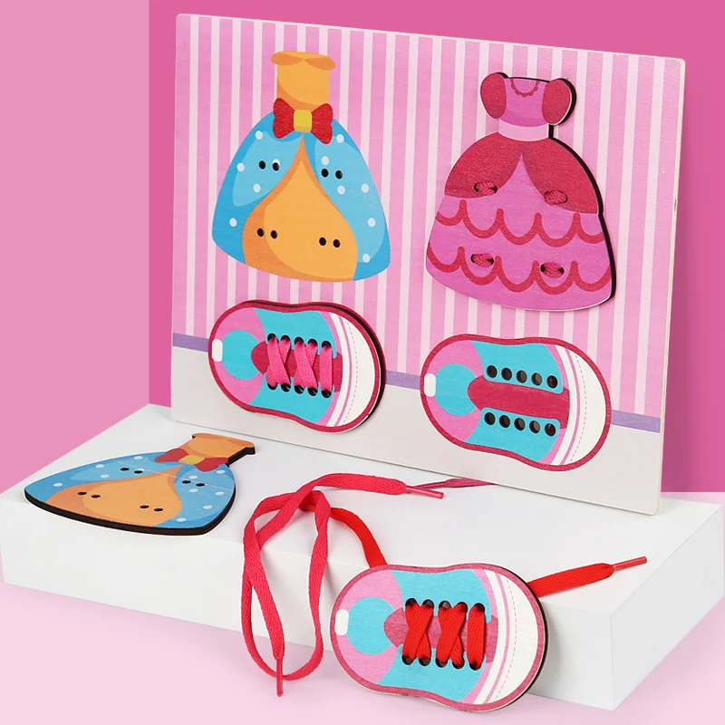 Best-Selling Wood Lacing Game Educational Toy Easy to Grip for Boys ...