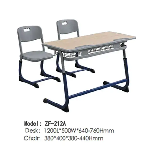 Wholesale Modern Two Seater School Desk And Chair Set Adjustable School Furniture Classroom ...
