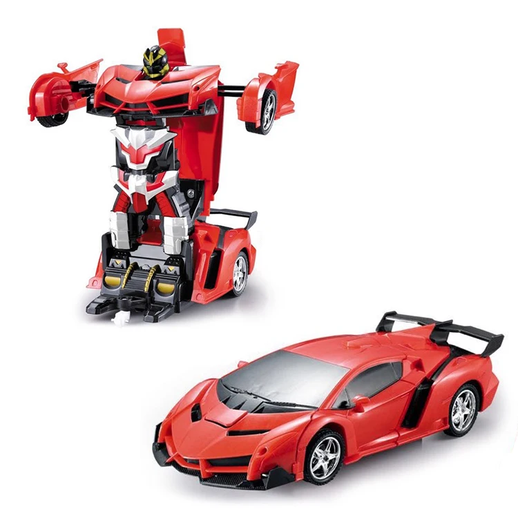 Plastic one key 1/18 scale model kids RC change toy deformation remote ...
