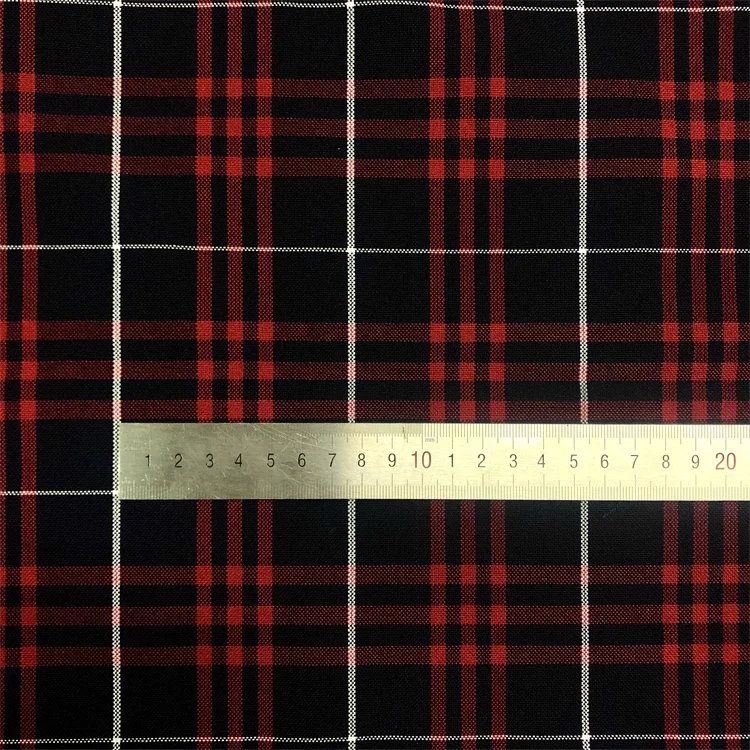 Customized Woven Red Yarn Dyed School Uniform Tr 65/35 Rayon Polyester ...