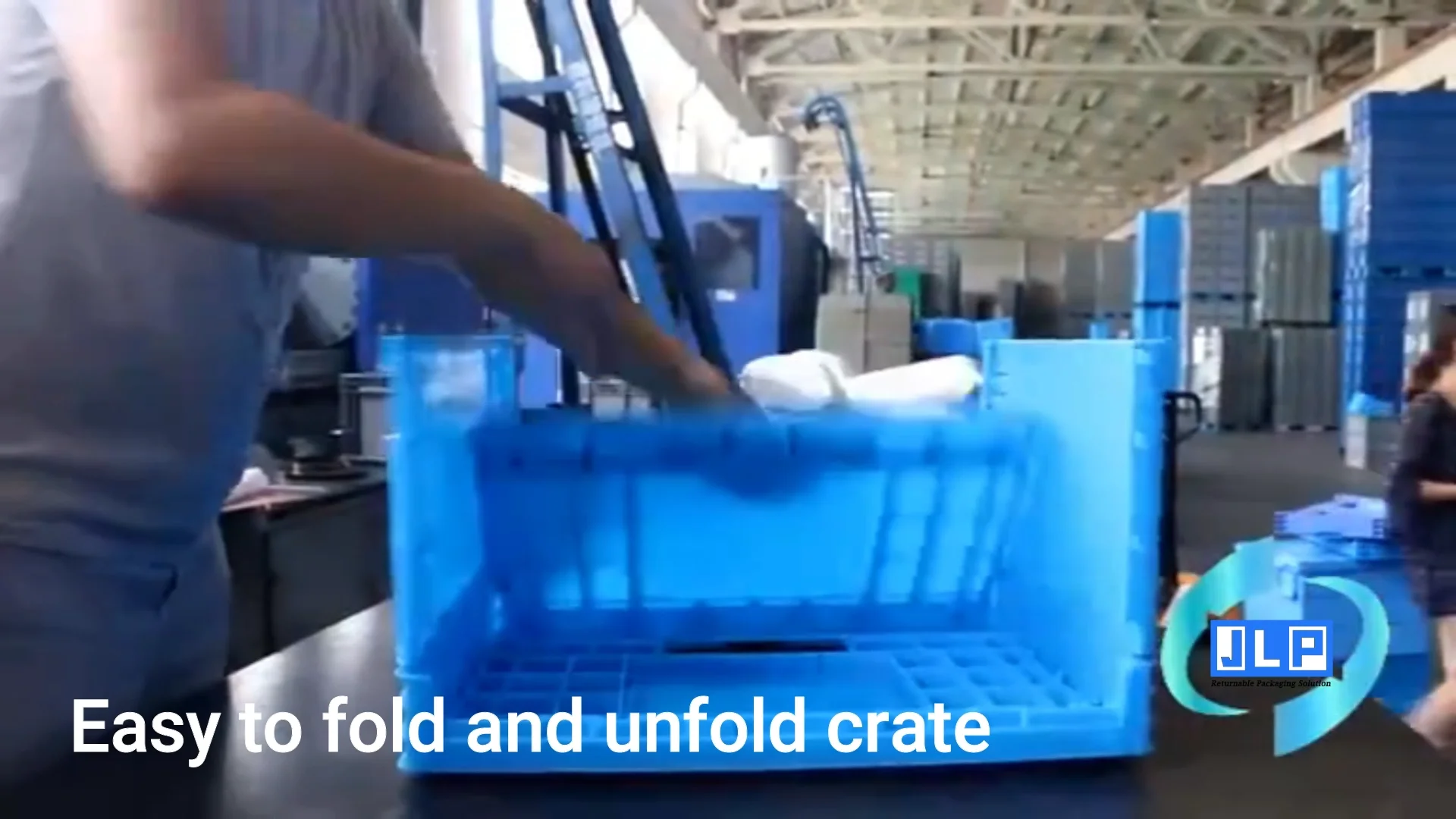 Warehouse Supermarket Storage Delivery Stackable Plastic Foldable