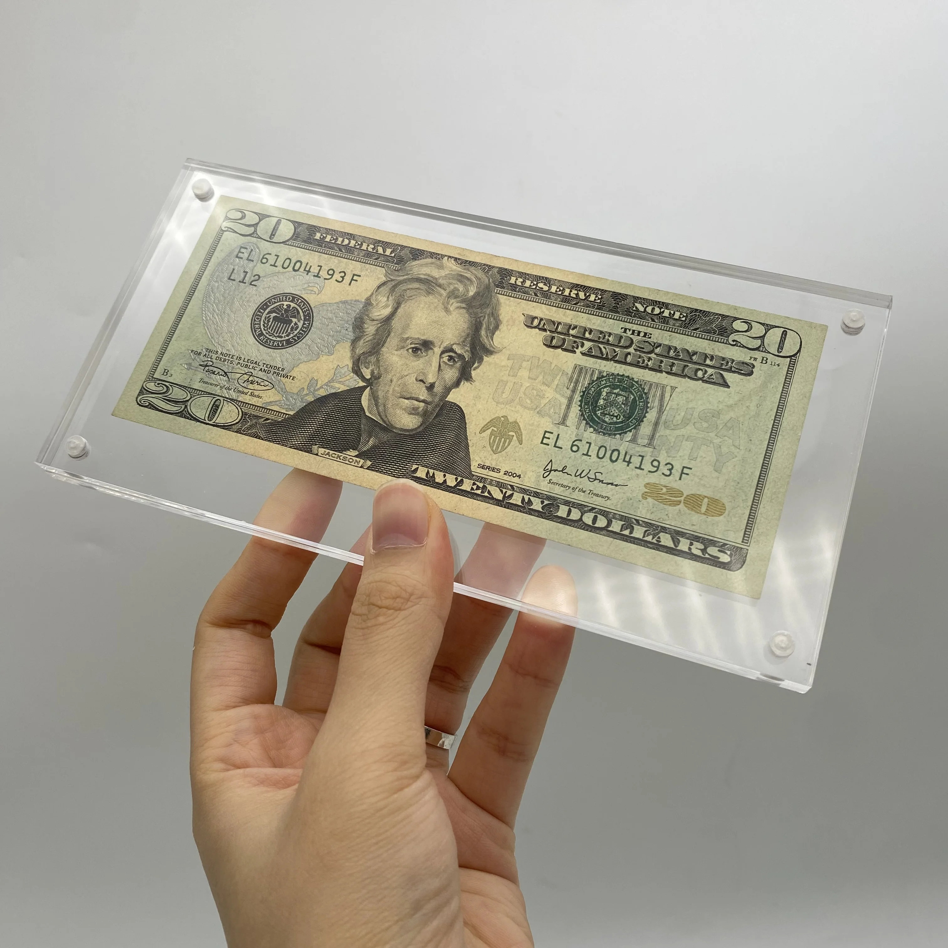 Acrylic Display Dollar Bill Holder - Protect & Showcase