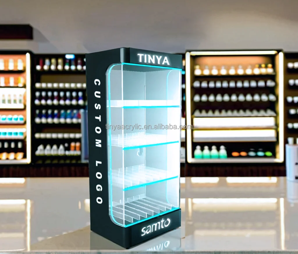 Custom Floor Cigarette Showcase - Smoke Shop Decor Wholesale