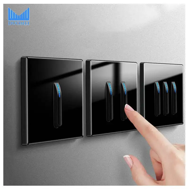 New Model 16a 1/2/3/4 Gang 1 Way 2 Way Tempered Glass Panel Piano ...