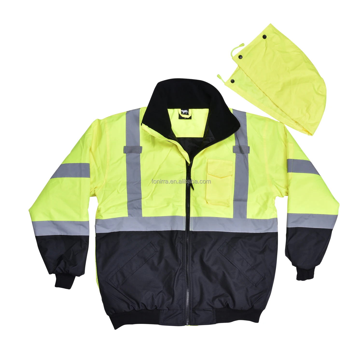 High Visibility Hiviz Bomber Jacket With Reflective Material Waterproof ...