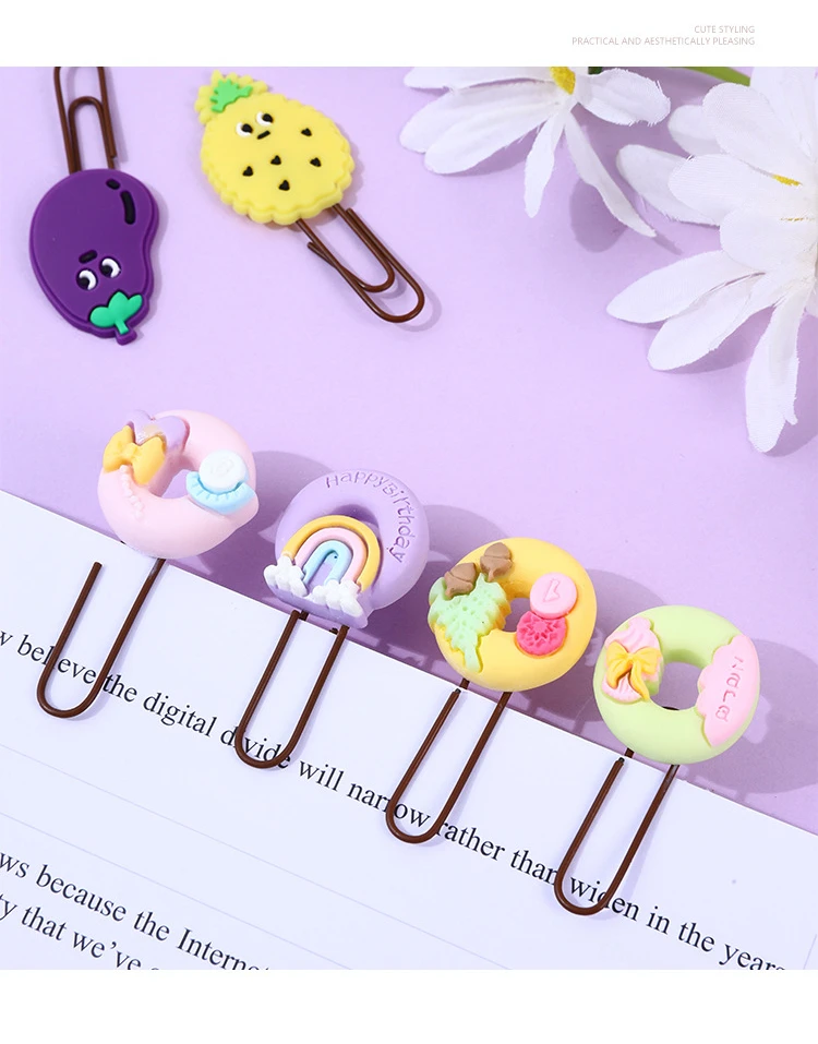 Cute Cartoon Mini Paper Clip Bookmark - Creative Metal Fun