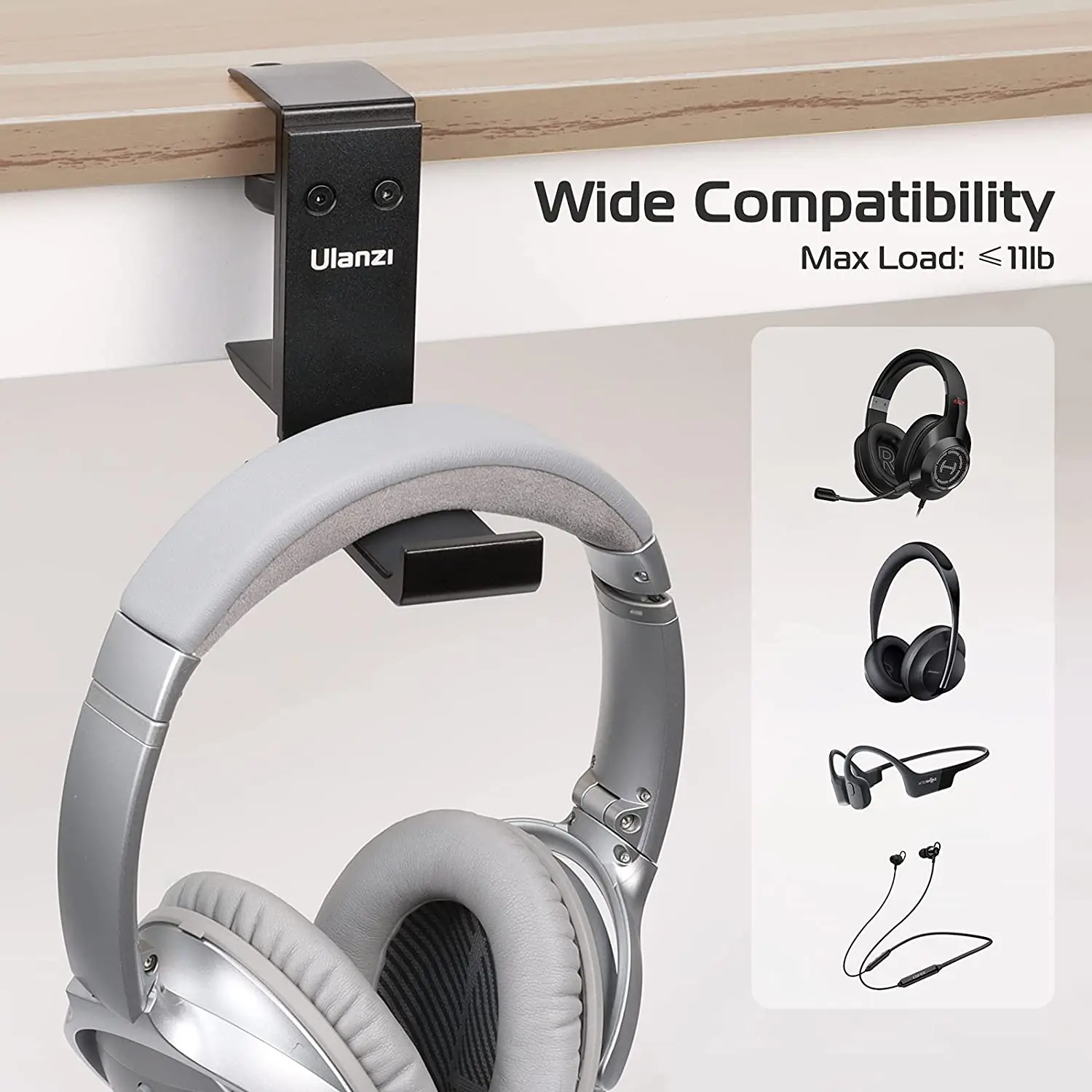 Universal Portable Foldable Aluminum Headphone Stand - Adjustable Desk ...