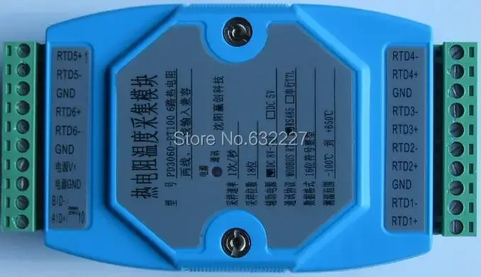 6 -way Acquisition Pt100/pt1000/cu/ni Temperature Acquisition Module ...