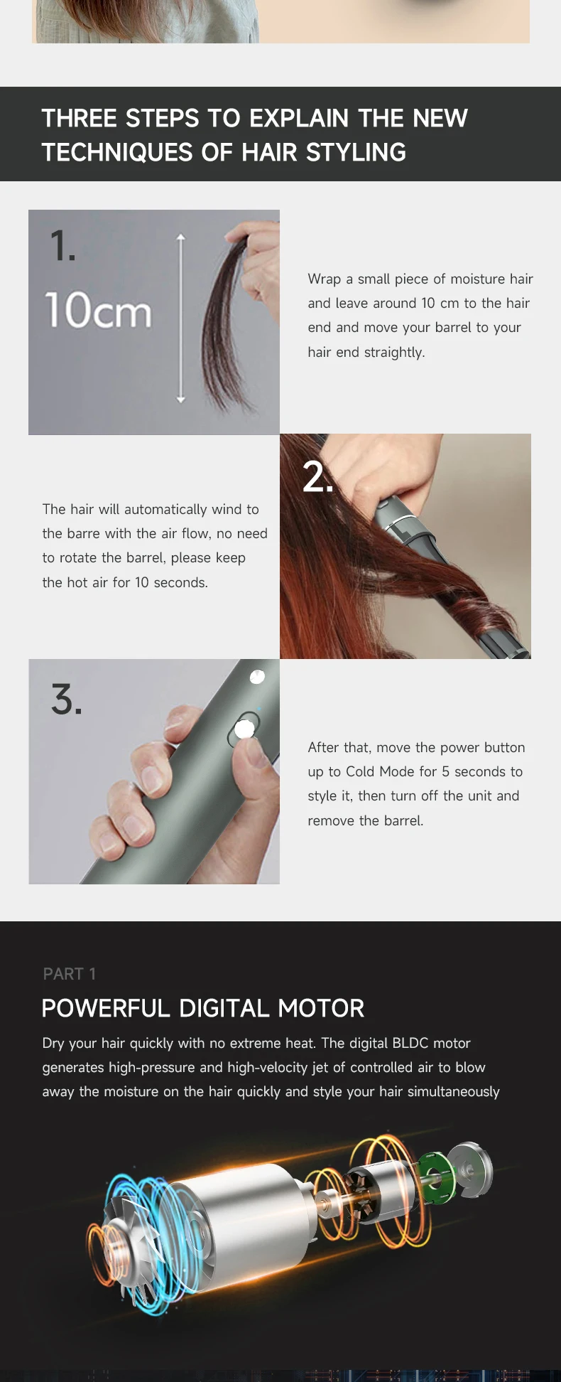 5 in 1 Air Hair Styling Tools Wrap - 110000 RPM Ionic Hair Dryer