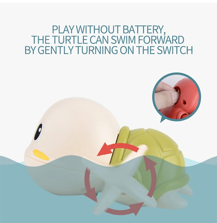 Trending 2022 Clockwork Bathroom Toy Turtle Bath Toys,Cute Swimming ...