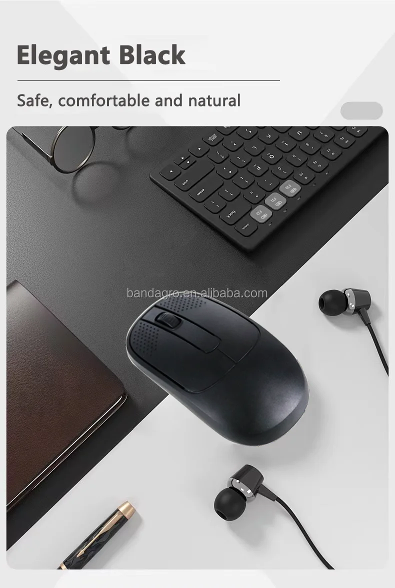 Banda Ergonomic M60 Wireless Mouse - 1200DPI & 3 Buttons
