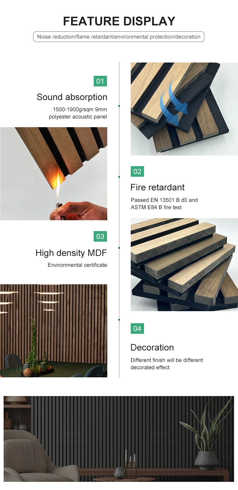 Master Acoustic Wooden Slat Acoustic Panels - Soundproofing