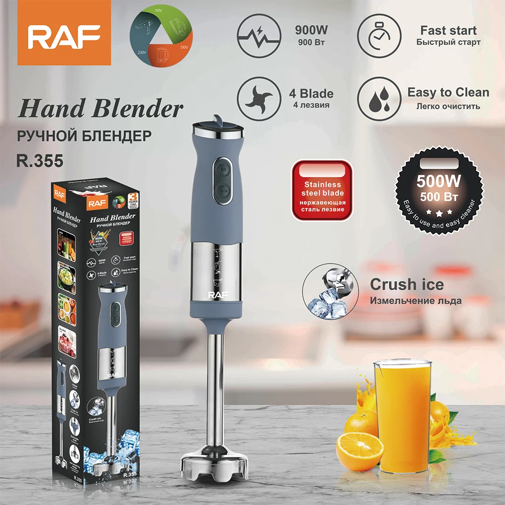 RAF Portable 4 Blades Food Processor Blender Mixer Stick Immersion Hand ...