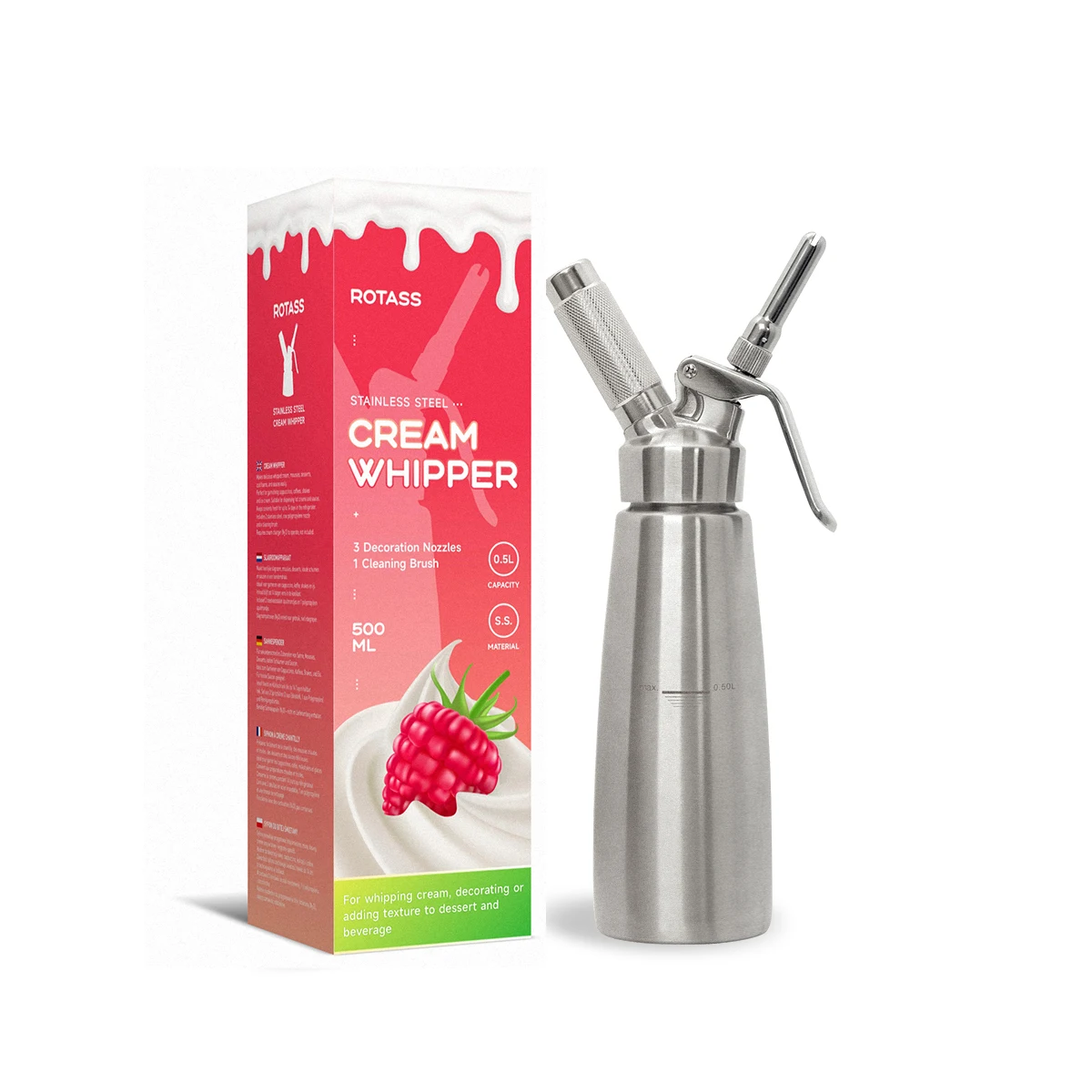 Whipped Cream Canister Airdue Professional Whipped Cream Dispenser With ...