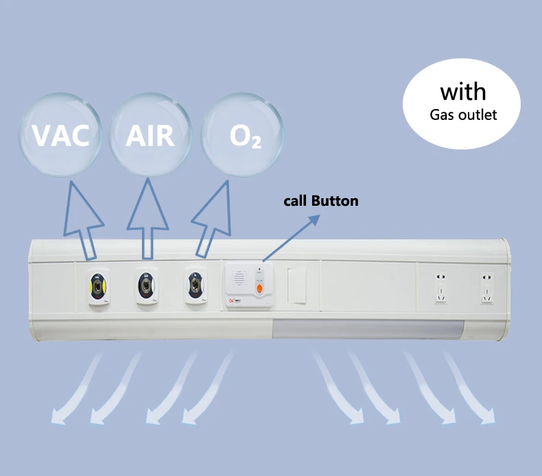 Hospital Bed Head Unit - Medical Gases & Lighting Panel