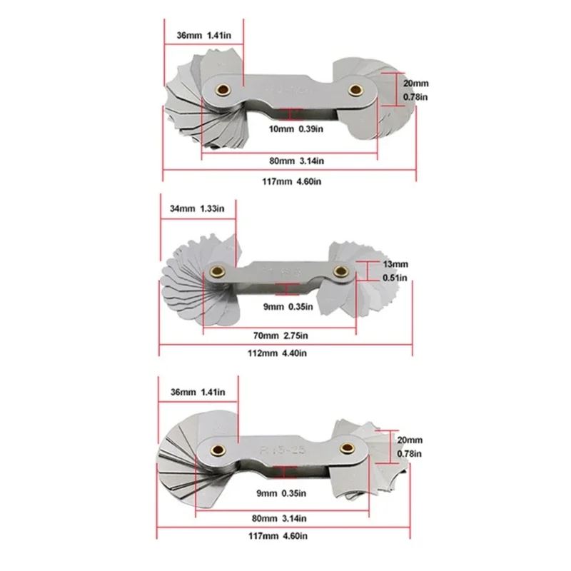 Radius Template R Gaugeradius Gage Plate Fillet Gaug External Internal ...