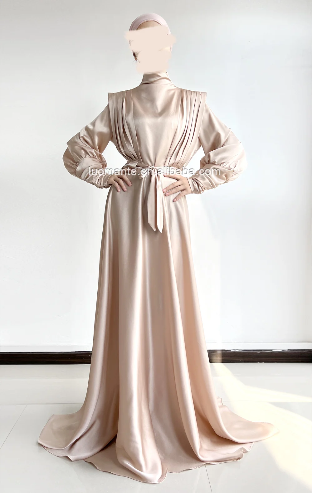 Muslim Wear Manufacturers Custom Dubai Muslim Satin Modest Wedding Party Prom Evening Maxi Dress ...