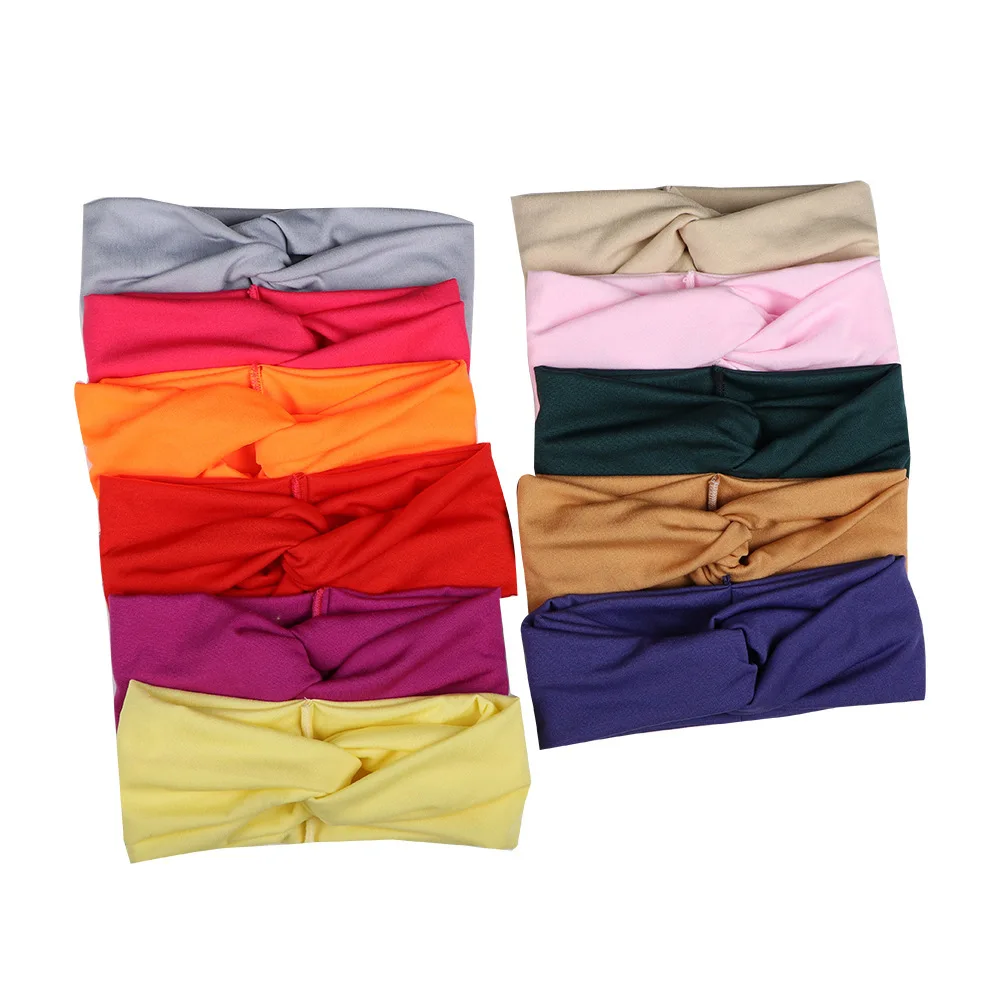 Songmay New Solid Colors Cross Headband Women's Hair Band Sports Anti ...