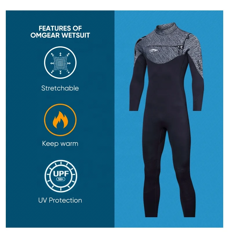 5mm Neoprene Men Hooded Diving Surfing Clothes Eco Friendly Sustainable ...