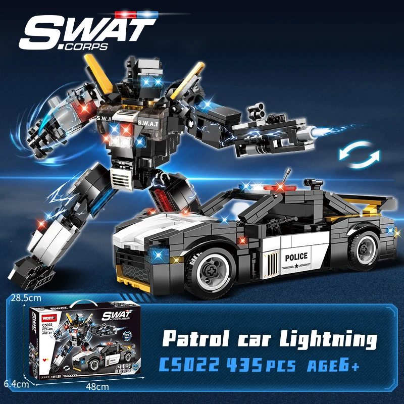 Woma Toys Mechanical Swat Robot Transforming Building Block Model ...