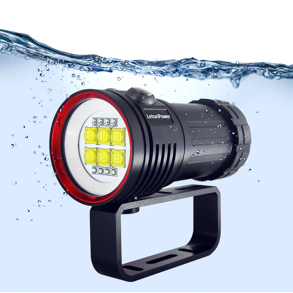 12000 Lumen Water Photography Diving Torch Scuba Dive Lights 120 Degree ...