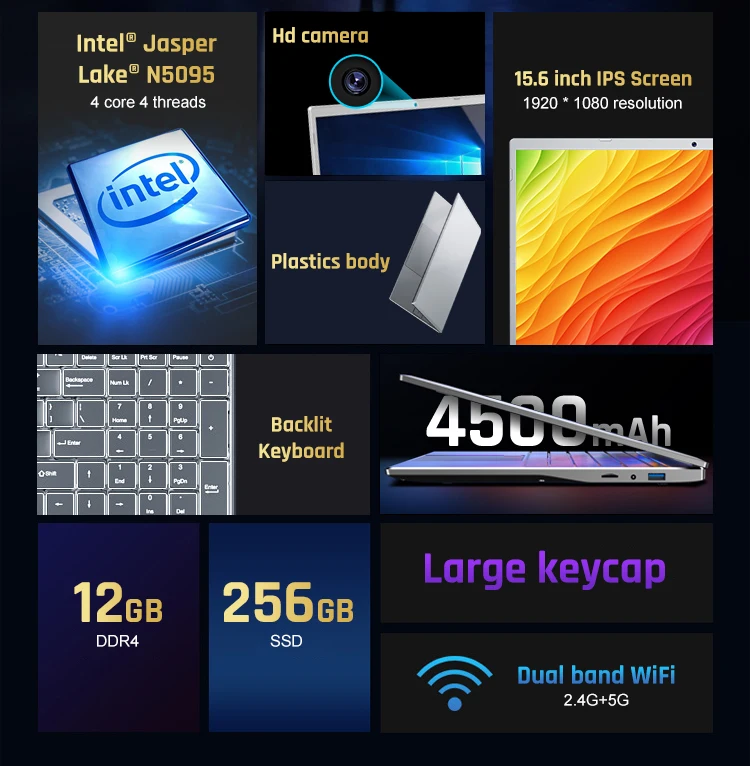 Vtex New Slim Laptop Notebook 15.6 Inch with 12gb-16gb RAM