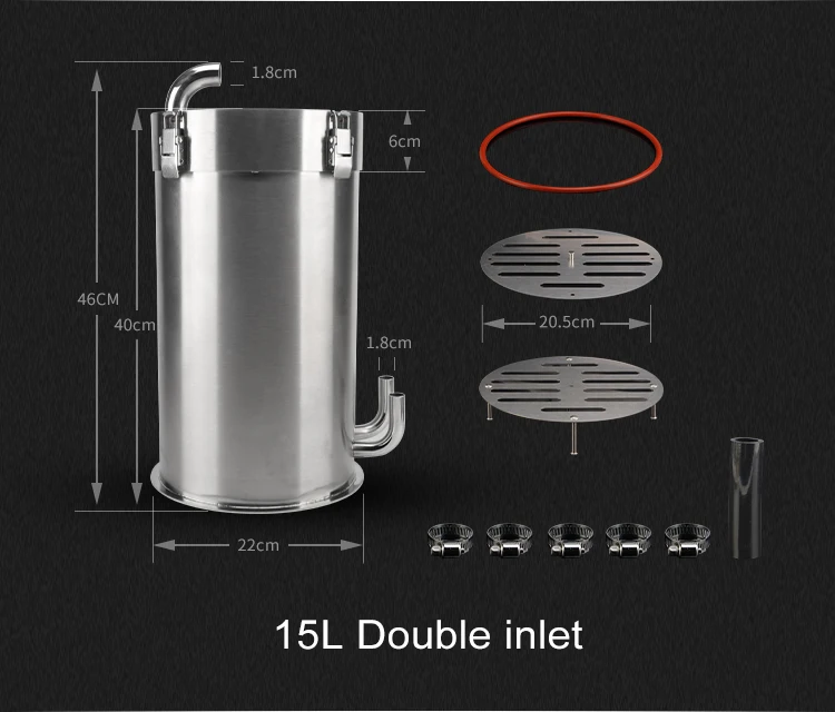 304 Stainless Steel Canister Filter for Aquariums