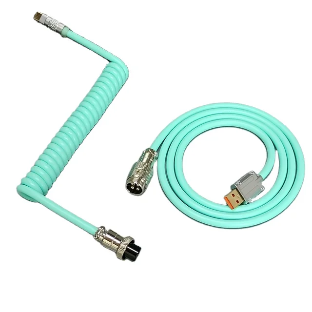 Mechanical keyboard cable USB type C spiral coiled extension portable ...