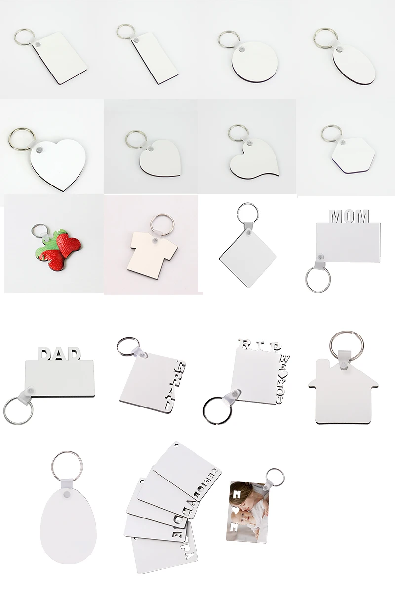 Customizable DIY Sublimation MDF Keychains - Durable Wood