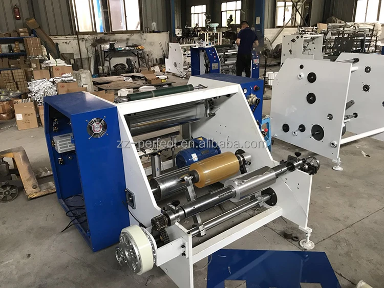 Small Pe Semi Automatic Stretch Pvc Cling Film Aluminum Foil Roll ...