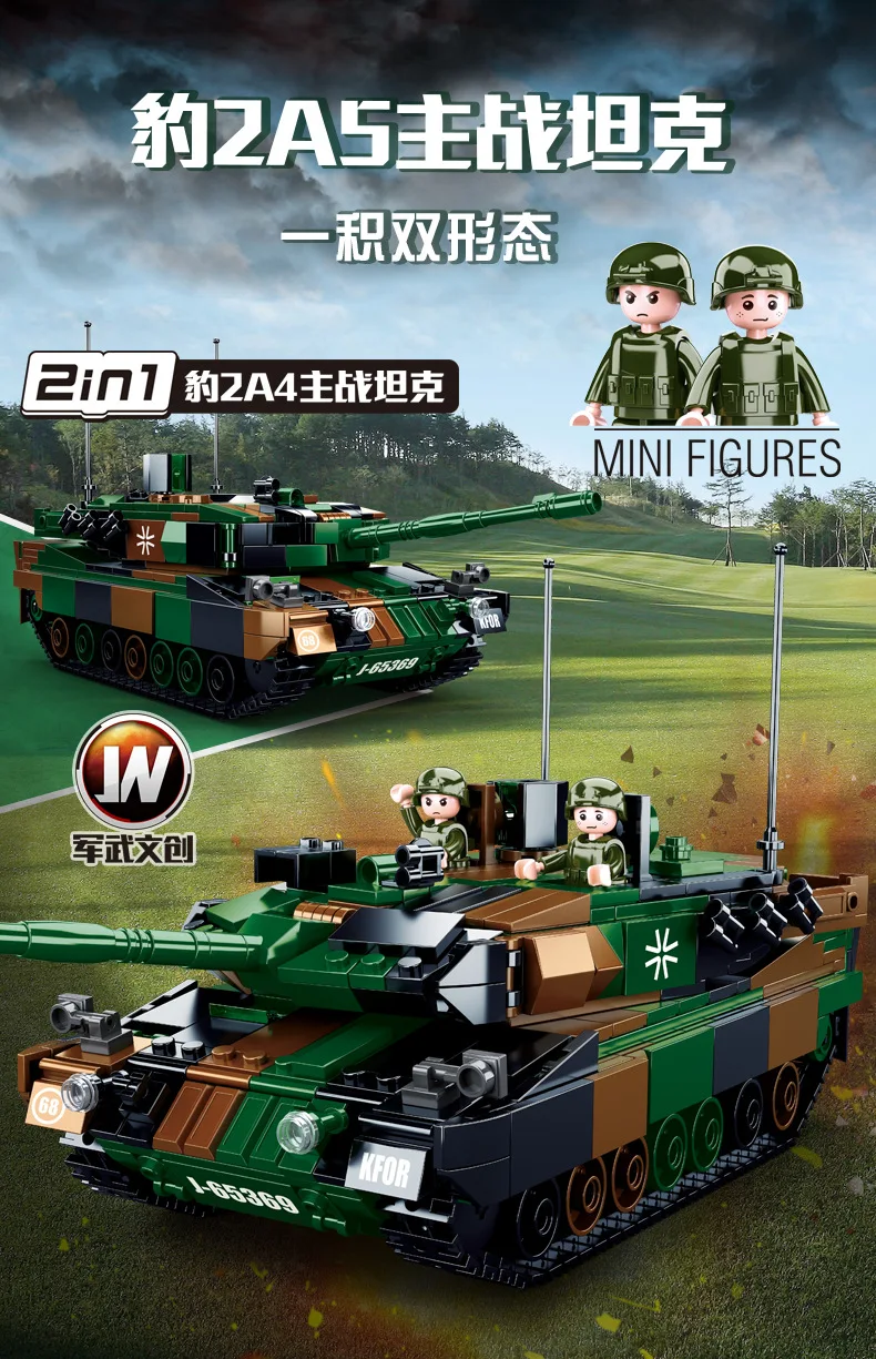 Sluban Building Blocks M38-b0839 Leopard 2a5 Main Battle Tank 766pcs ...