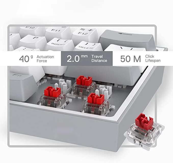 Wired Gaming Mechanical Keyboard with Red Switches RGB