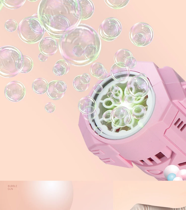 Unisex Popular Light LED Transparent Bubble Gun - Kids Toy