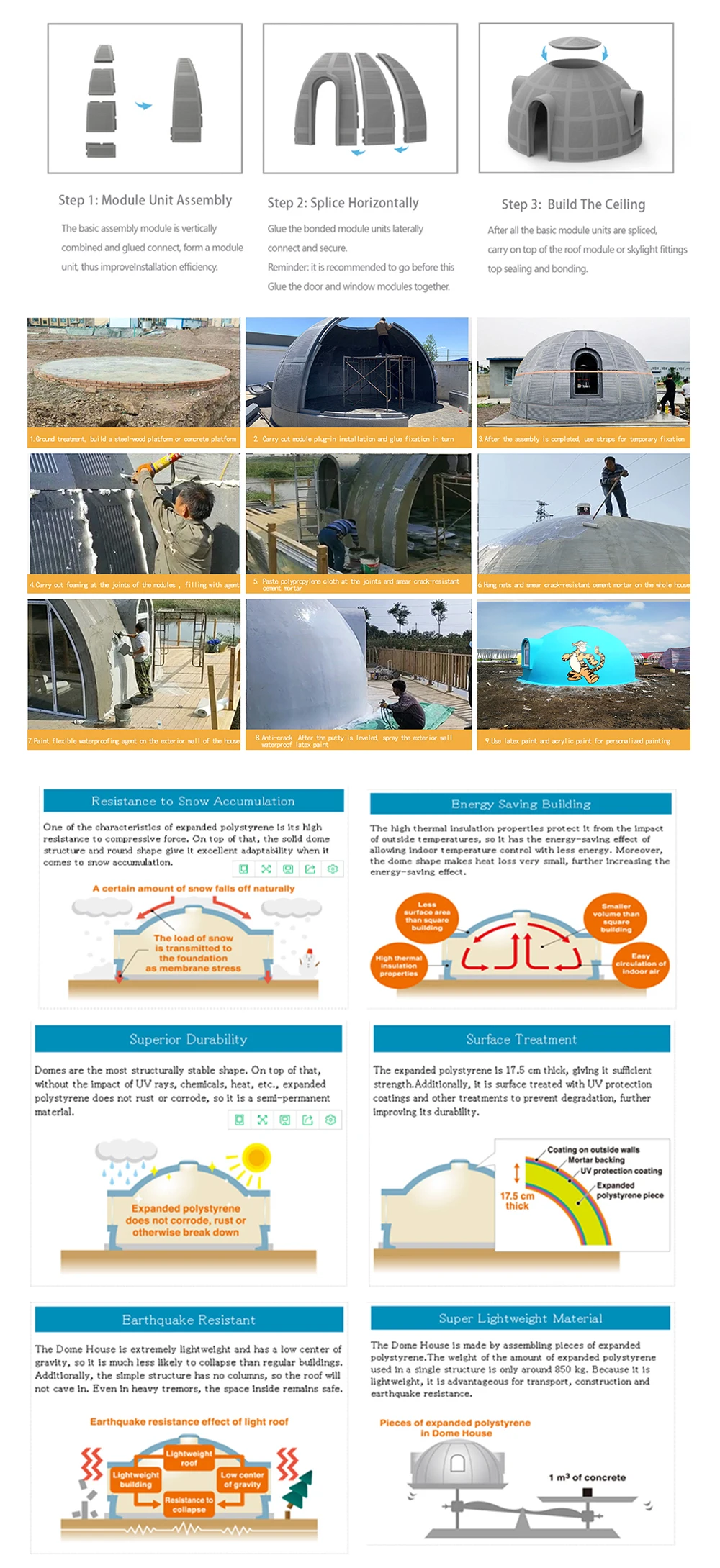 Cartoon Doodle Prefab House - Graphene Eps Dome Dwellings