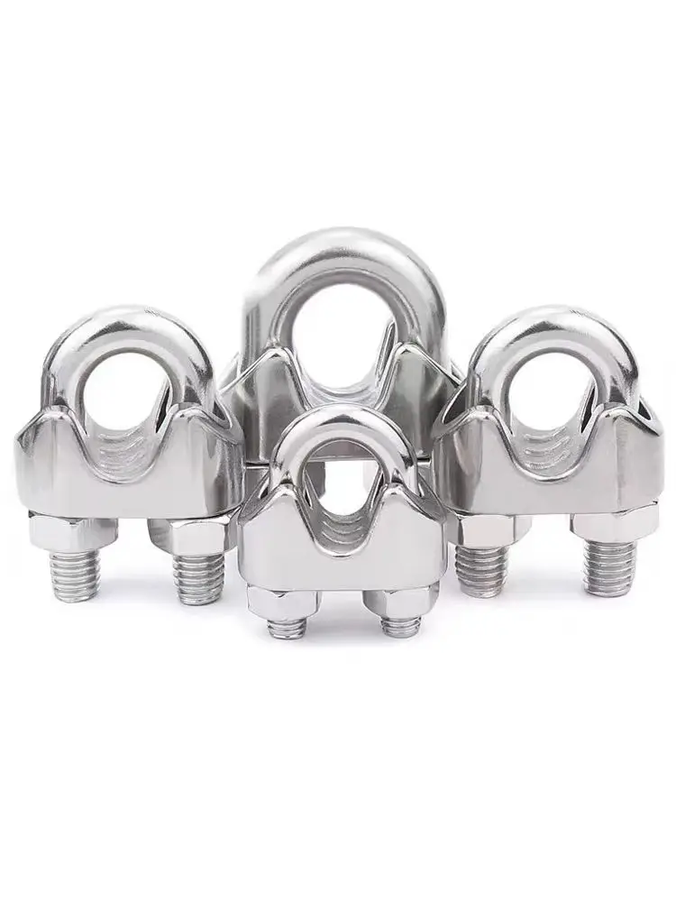 304 Stainless Steel Wire Rope Locking Buckle U-type Rolling Head Clip ...