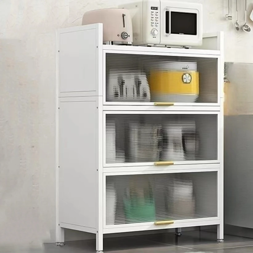 Kitchen Rack Organizer Metal Shelf Storage Fully Closed Cabinet Multi ...