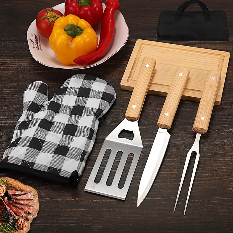 2023 New Design Mini 5pcs Bbq Grill Tool Sets With Wood Handle - Buy ...